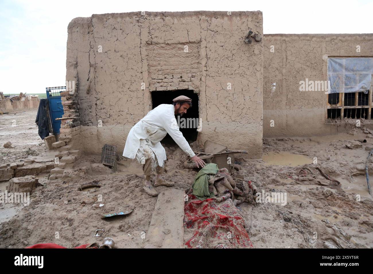 Baghlan, Afghanistan's Baghlan province. 12th May, 2024. A man clears ...