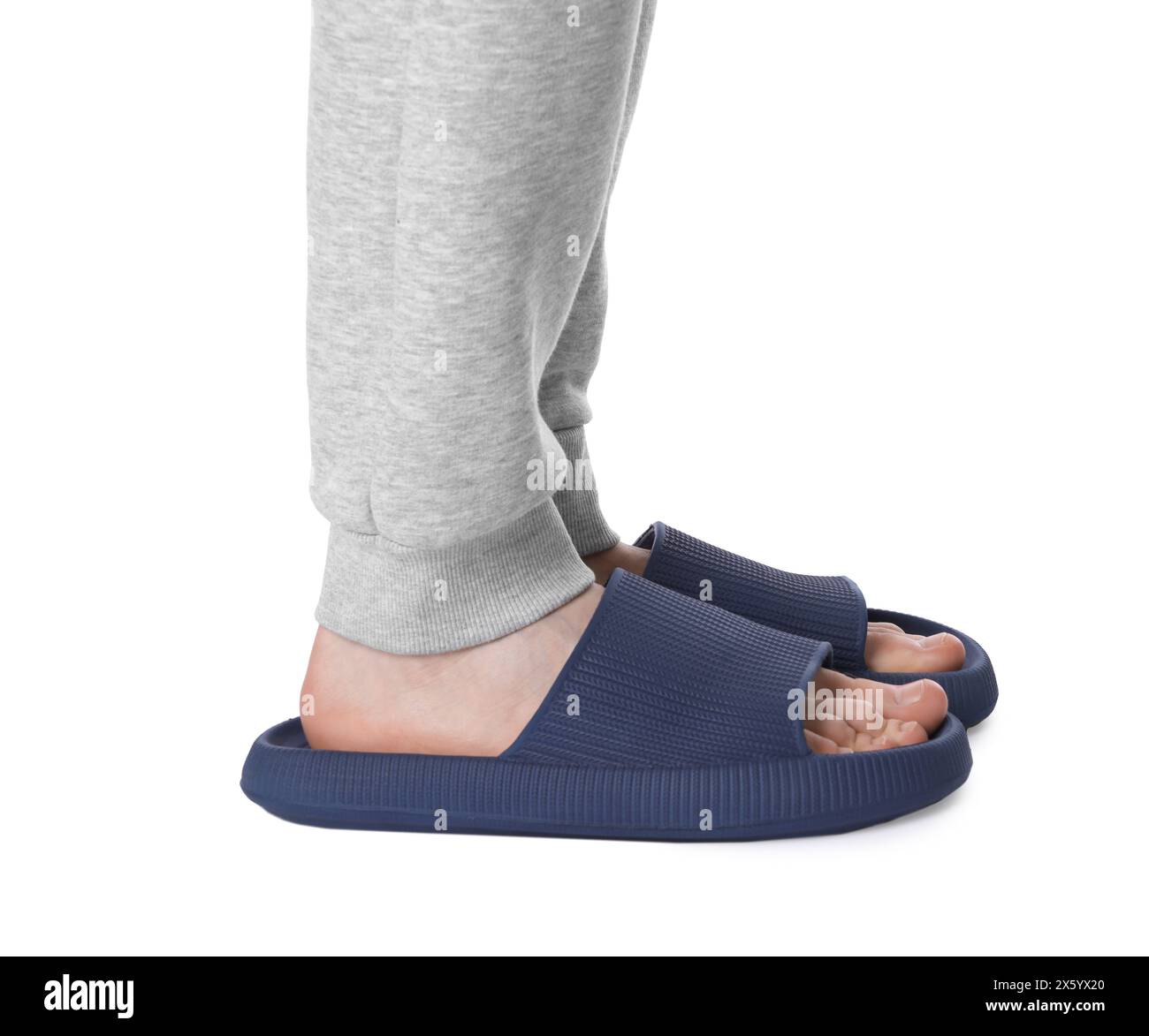 Man wearing slippers at home hi-res stock photography and images - Alamy