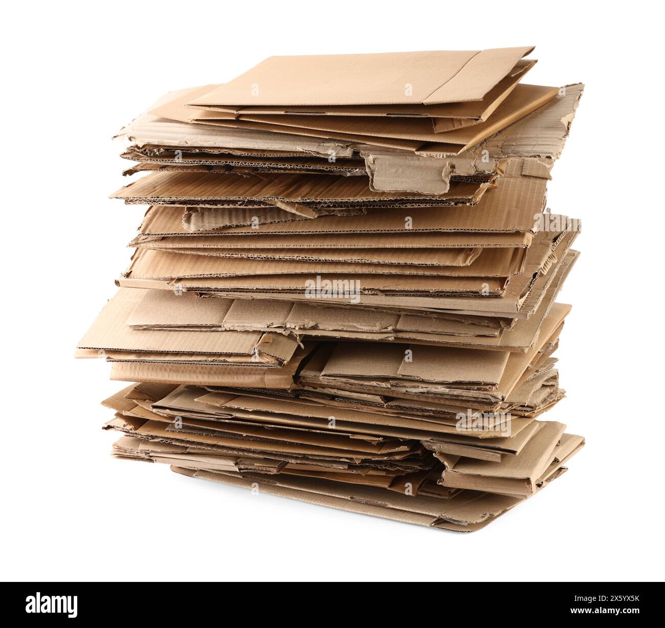 Stack of cardboard pieces isolated on white Stock Photo - Alamy