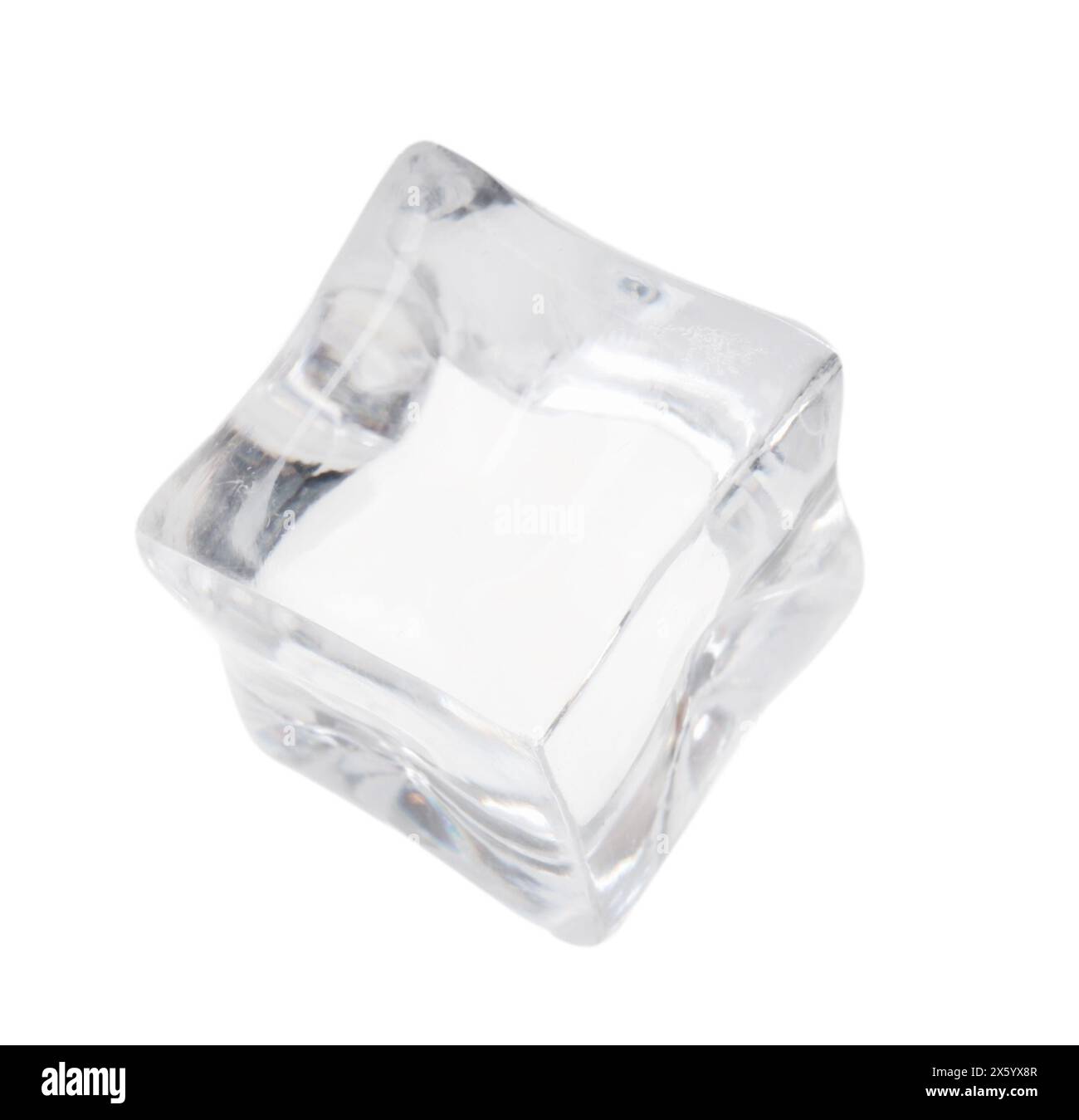 One crystal clear ice cube isolated on white Stock Photo - Alamy