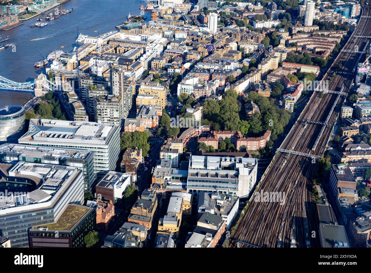 Aerial railway london river hi-res stock photography and images - Alamy