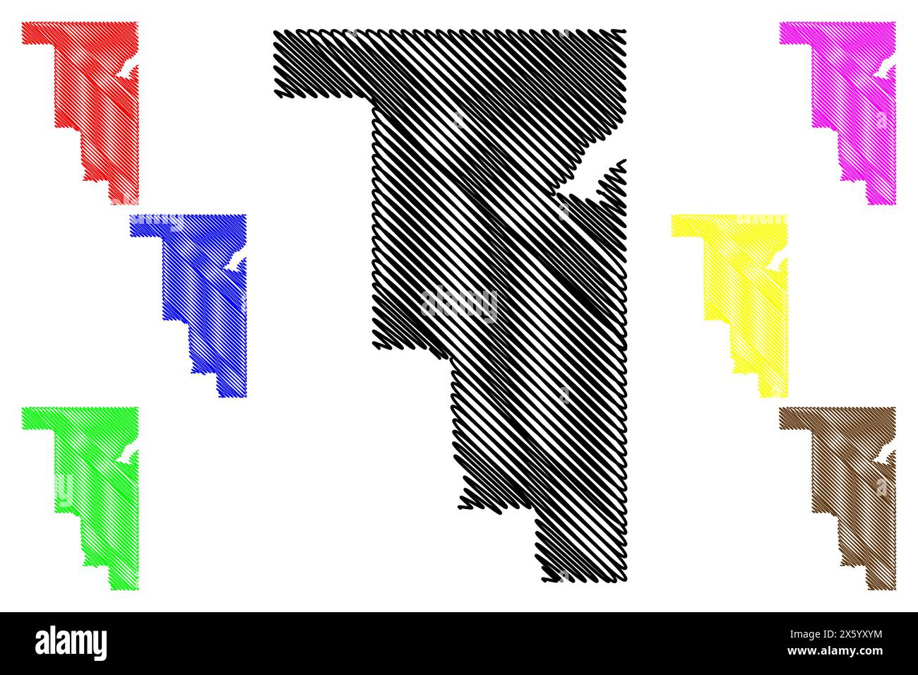 Division No. 16 (Canada, Alberta Province, North America) map vector illustration, scribble ...