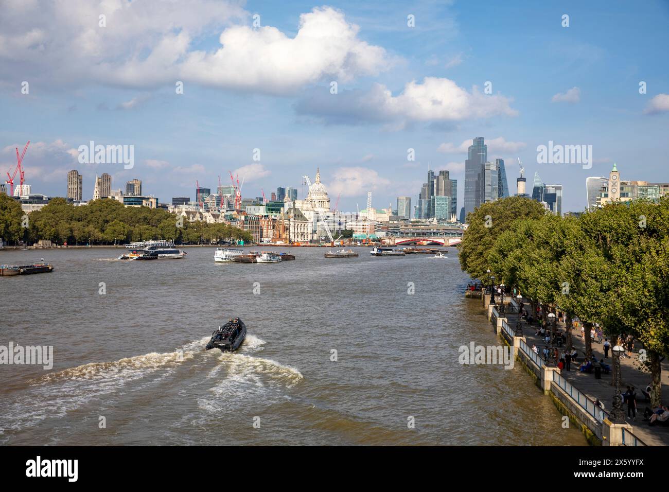London,England, view fro Westminster bridge towards the city of London ...