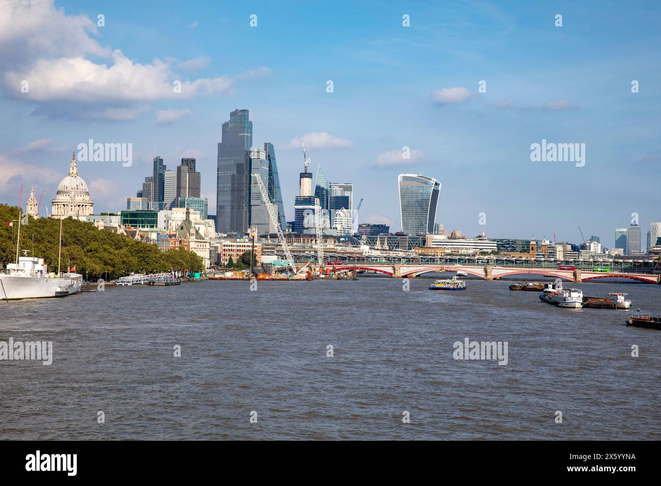 London,England, view fro Westminster bridge towards the city of London ...