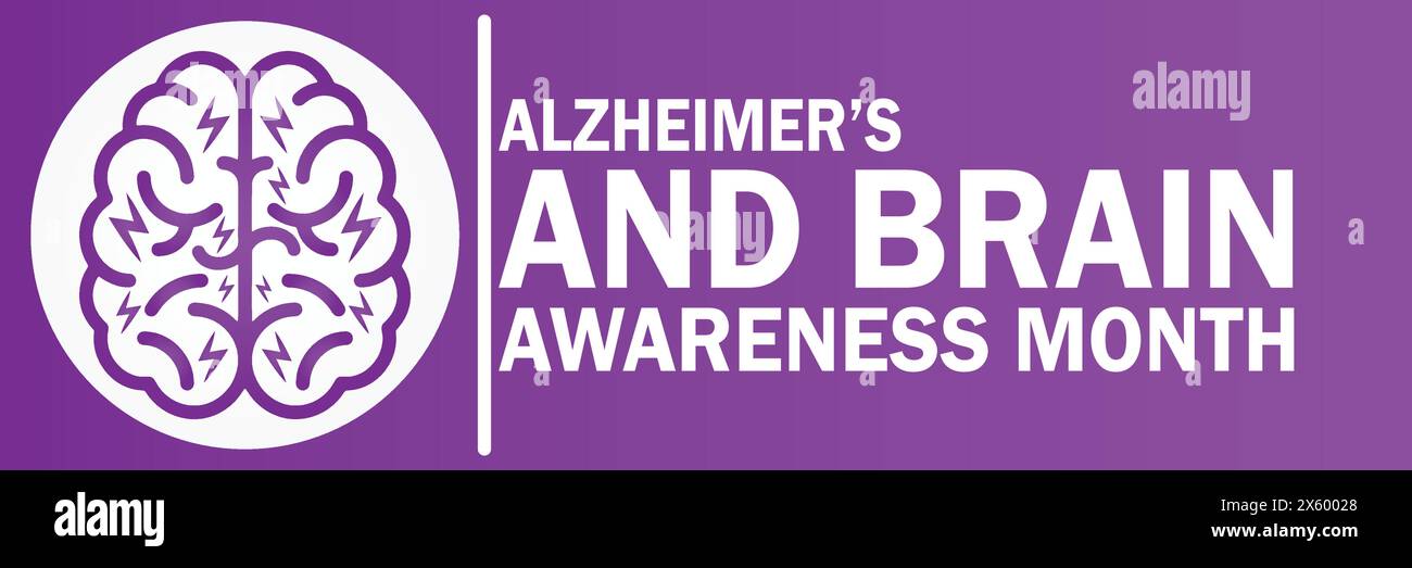 Alzheimer's And Brain awareness Month. Suitable for greeting card ...