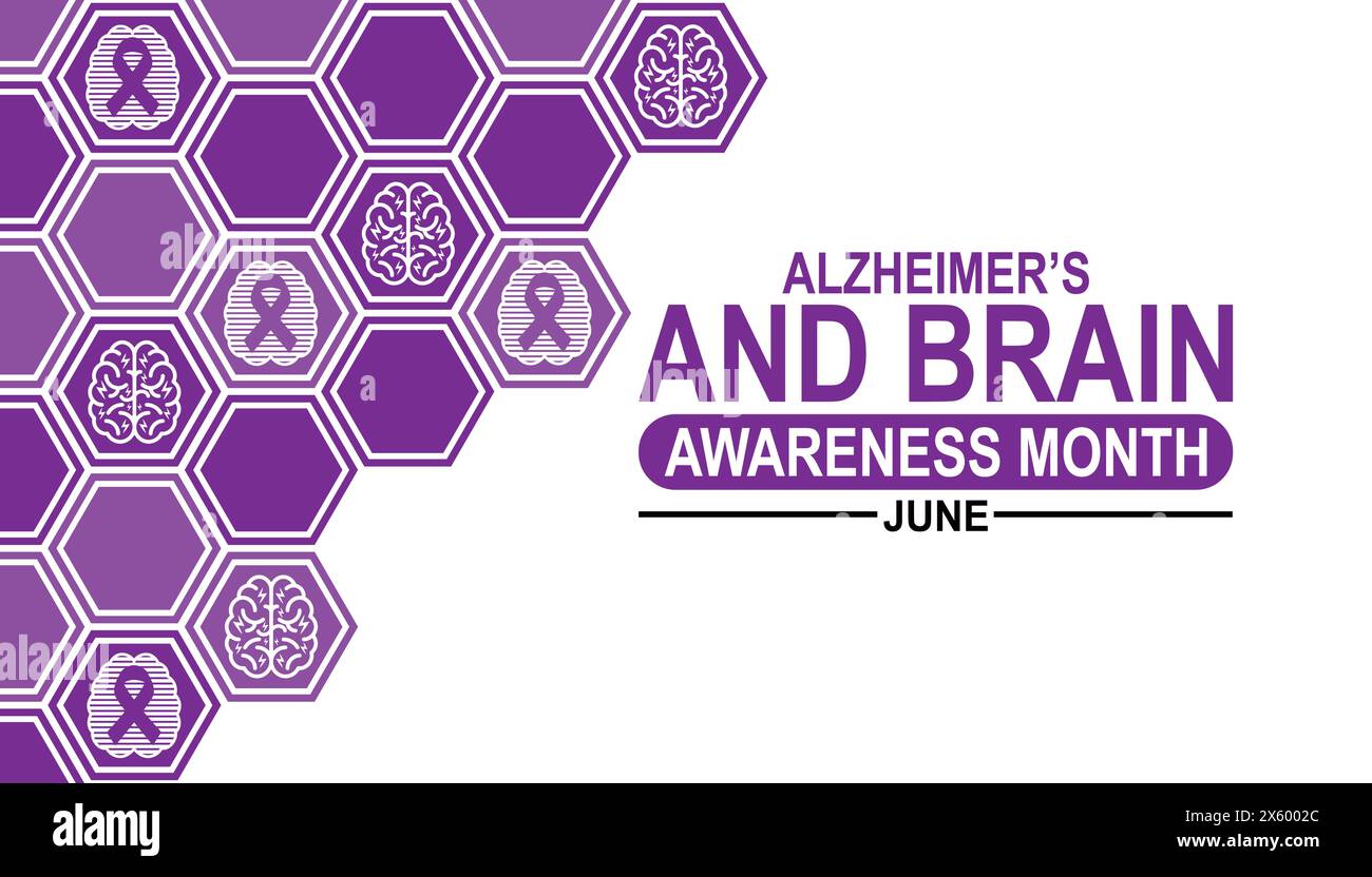 Alzheimer's And Brain awareness Month. June. Holiday concept. Template for background, banner ...