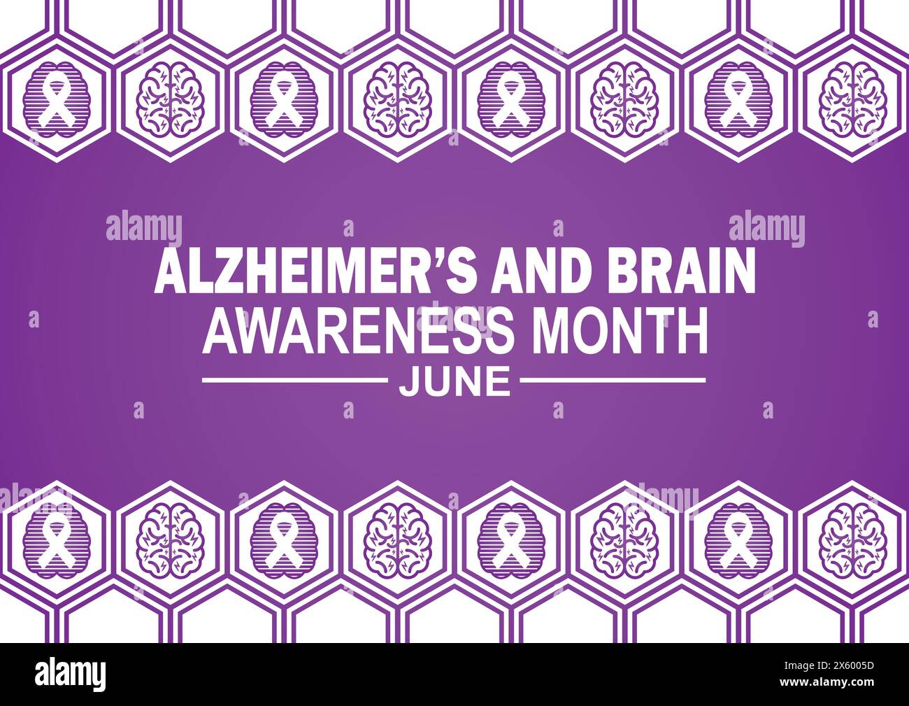 Alzheimer's And Brain awareness Month June wallpaper with shapes and typography, banner, card ...