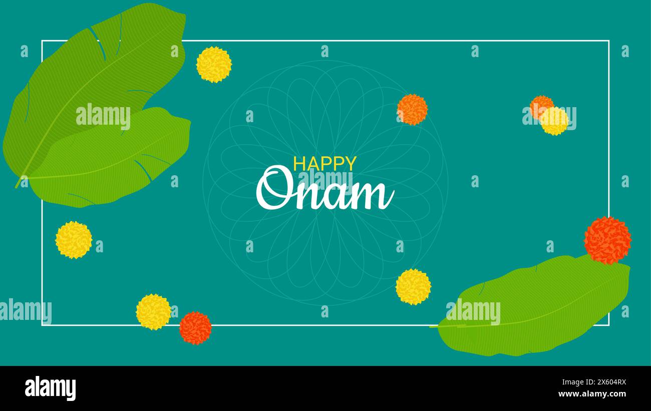 Onam Indian Festival Kerala State. Floral patterns. Happy Onam holiday ...