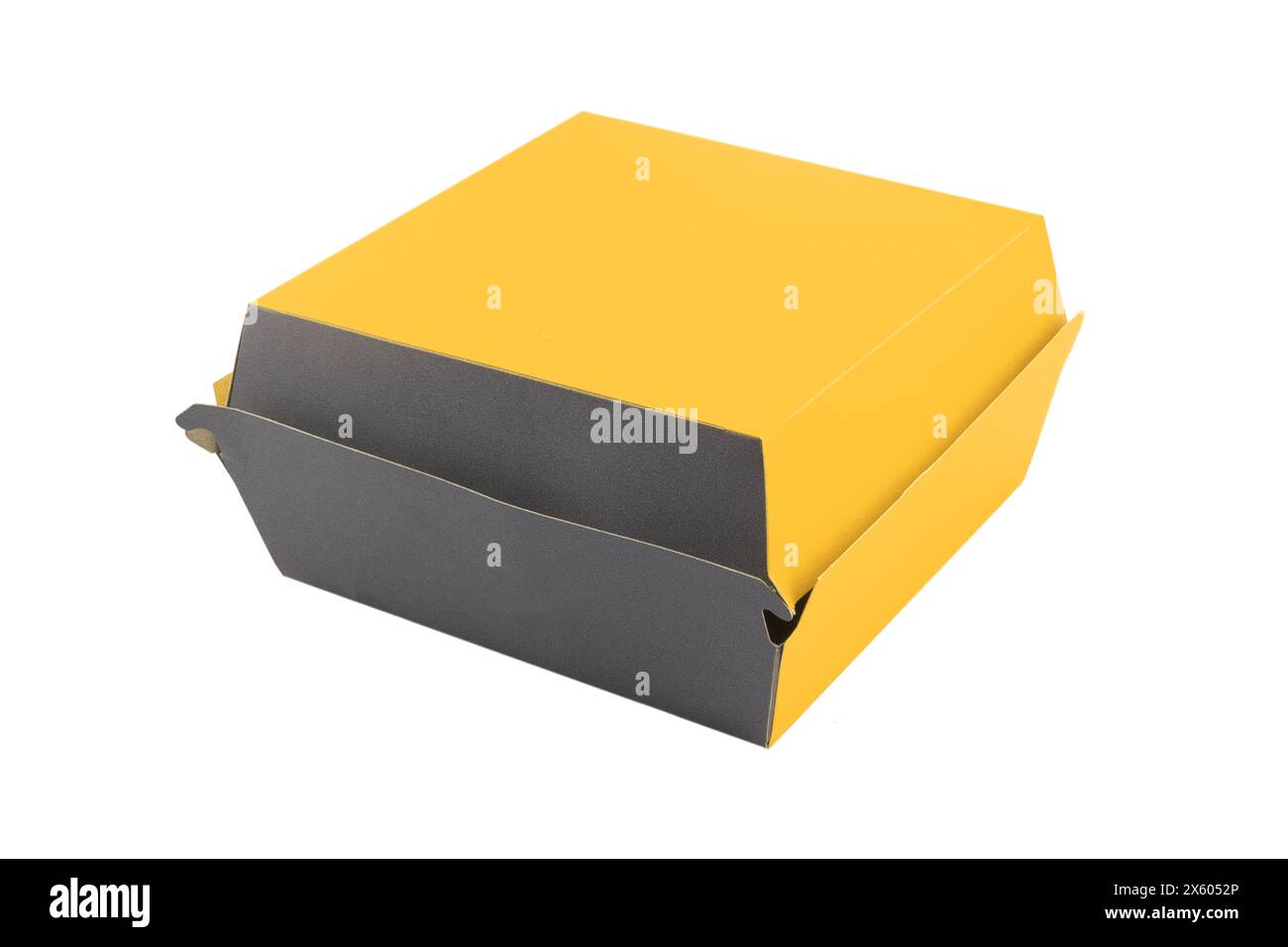 Closed blank disposable paper burger box isolated on white background ...