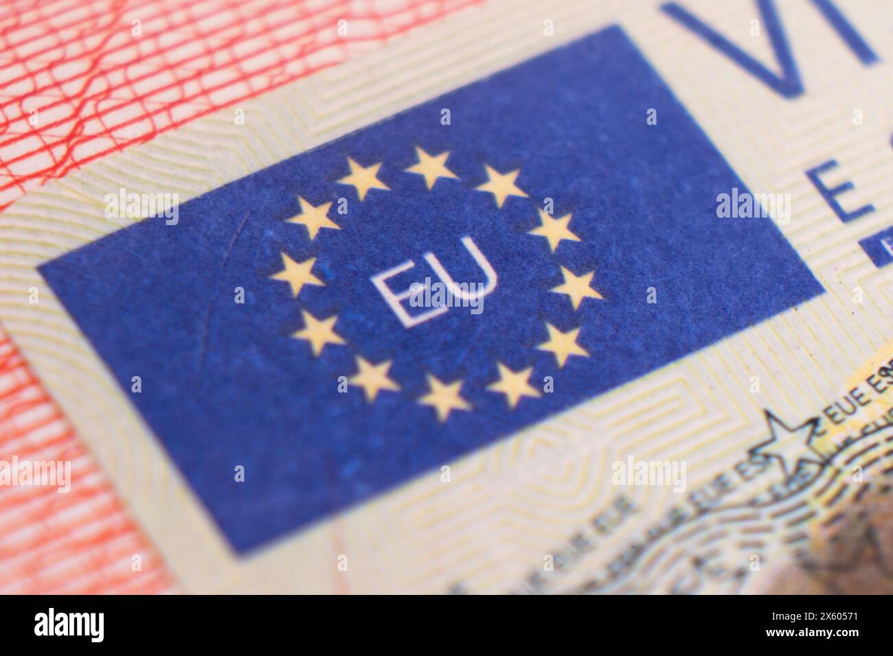 Yerevan, Armenia, December 25, 2023: European Union blue background and ...