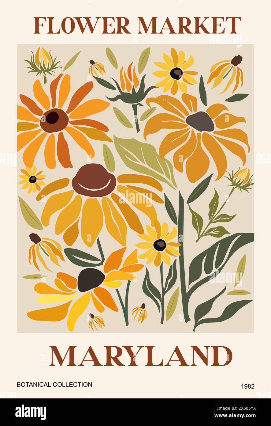 Maryland black eyed susan Stock Vector Images - Alamy
