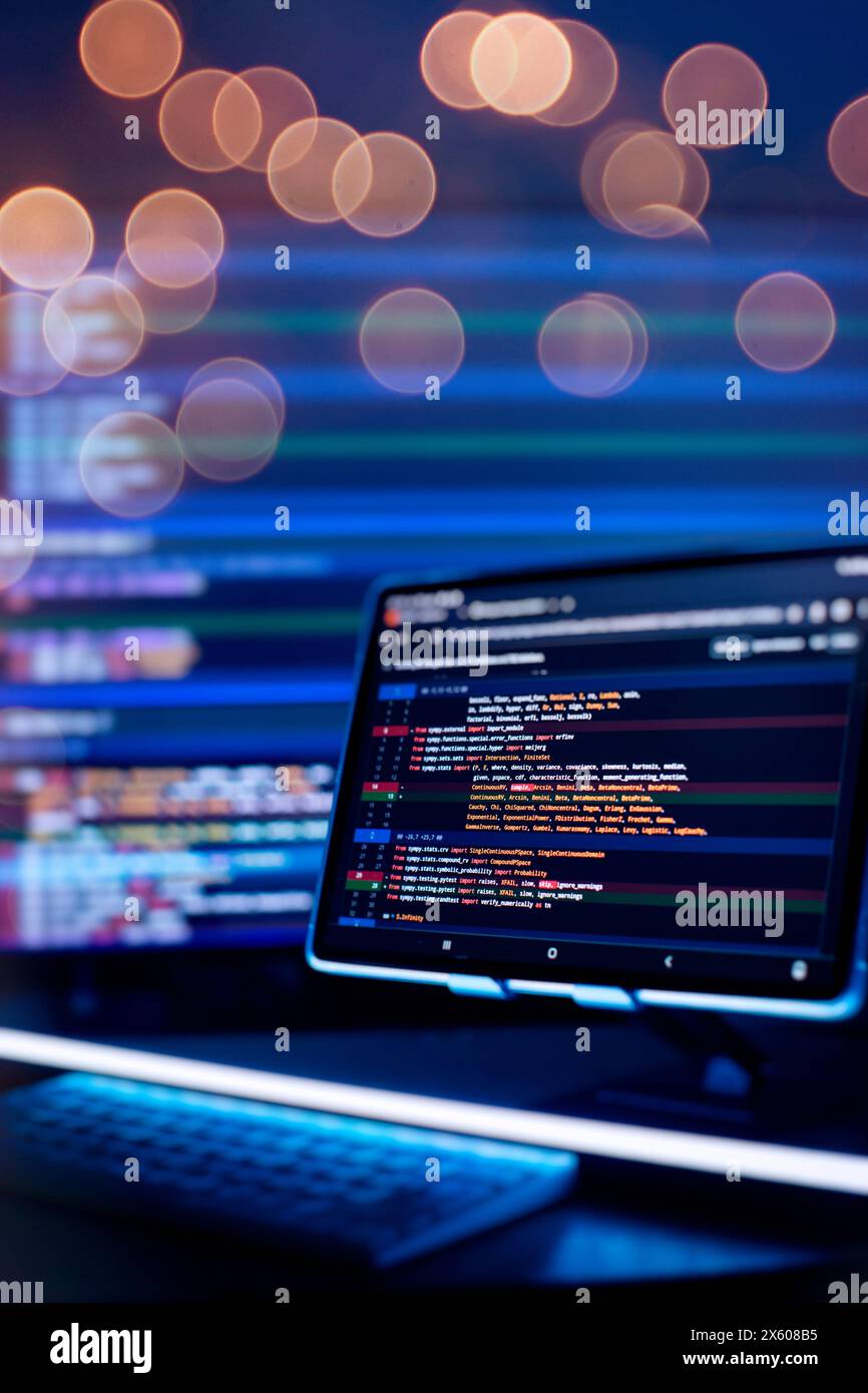 Work From Home Programmer Coding Code On Notebook Screen At Stock 1166