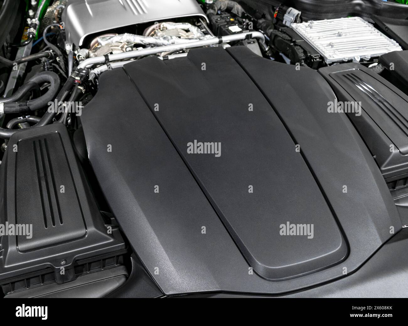 Car gasoline engine. Car engine part. Close-up image of an internal ...