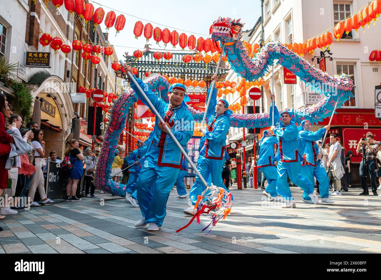 London, UK. 11 May 2024. People belonging to the Falun Gong religious ...