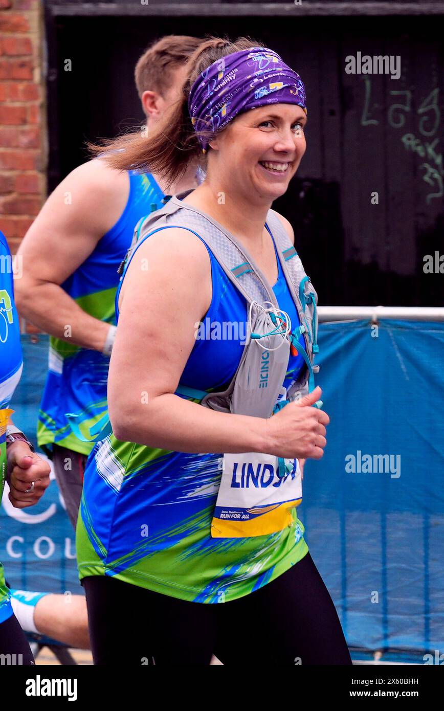 Rob Burrow's wife, Lindsey Burrow during the Rob Burrow Leeds Marathon ...