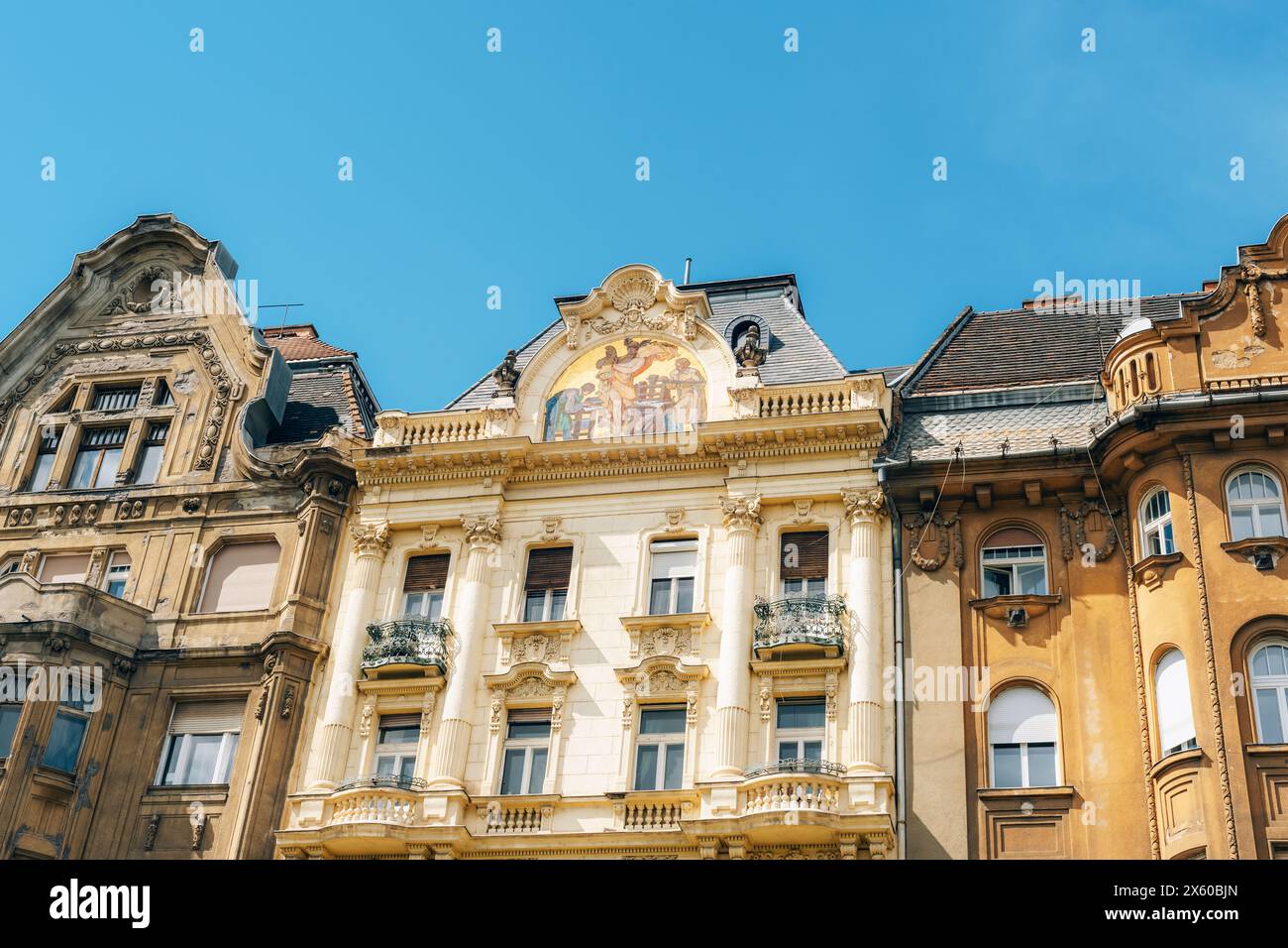 Budapest Hungary - 20 April 2024: Historic buildings in the center of ...