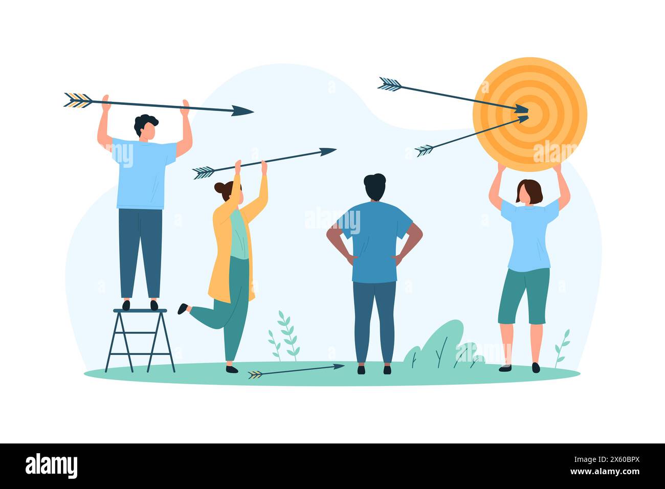 Business goal achievement and strategy, focus on success opportunity ...