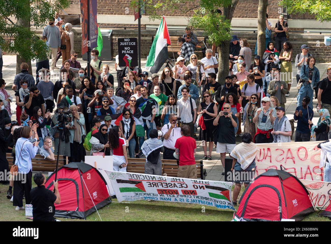London, UK. 11 May 2024. Pro-Palestine protesters gather at the ...
