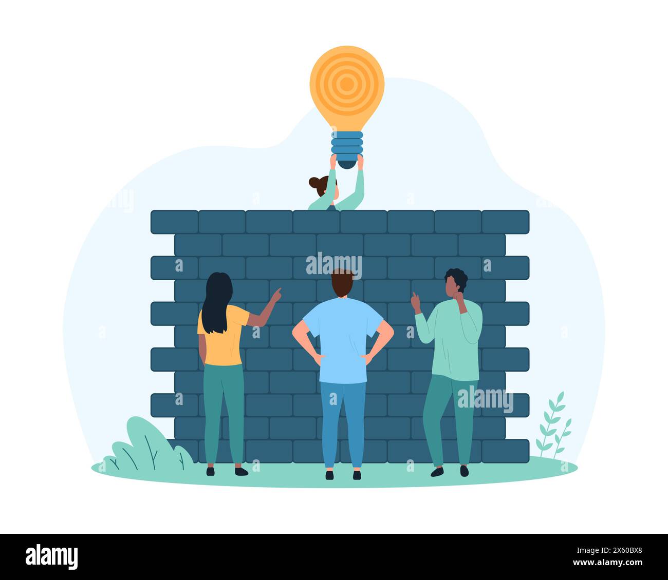 Obstacles to business project success, crisis of opportunity. Tiny ...