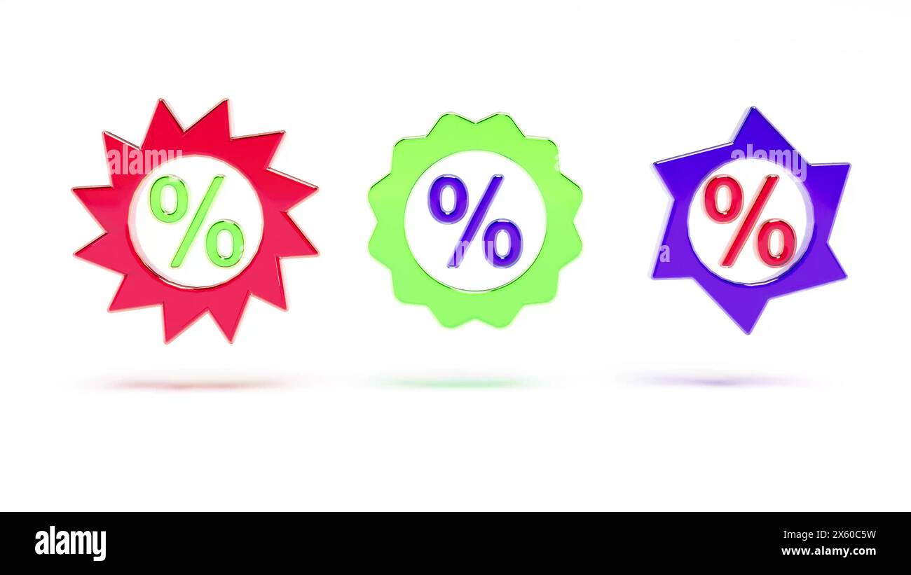 Check mark realistic 3d style color glass change on white bg 3d render ...