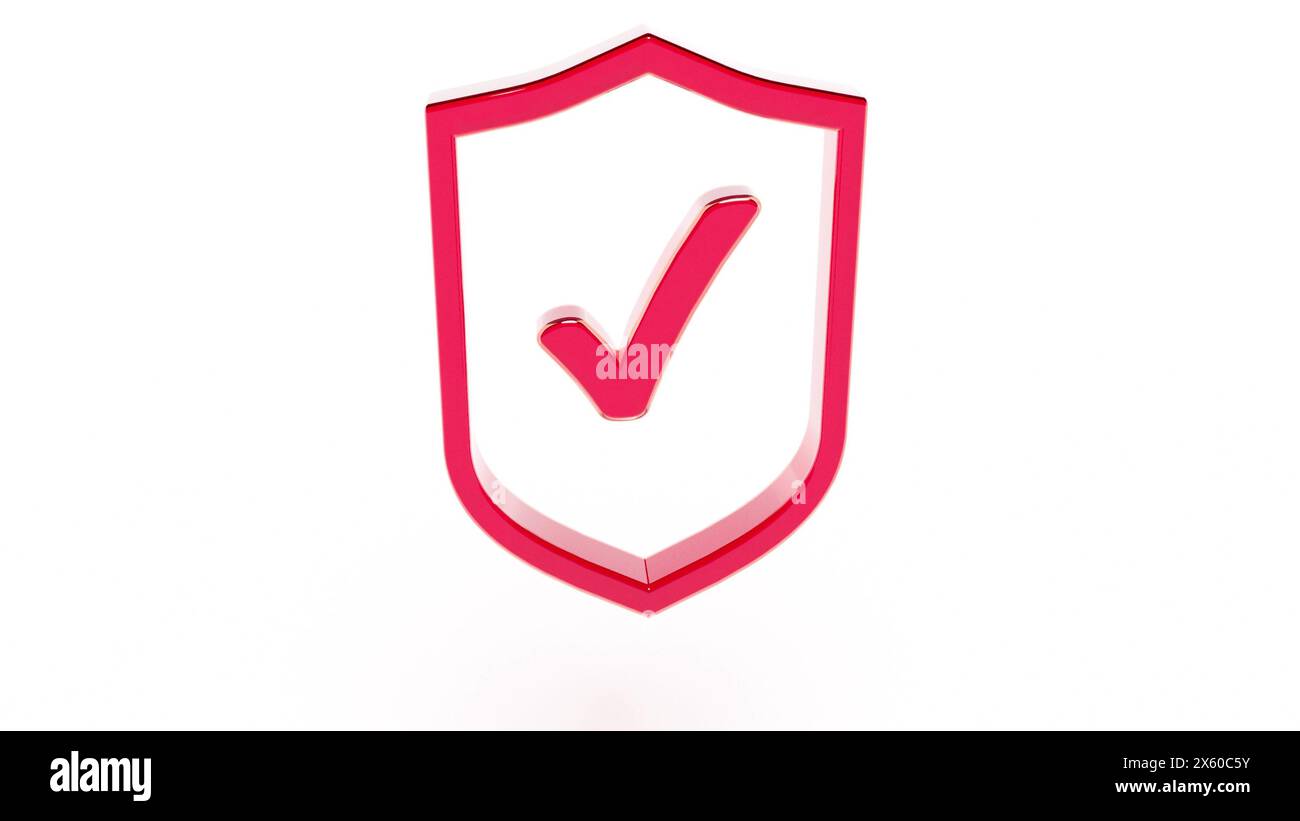 Glass shield sign of protection 3d render Stock Photo - Alamy