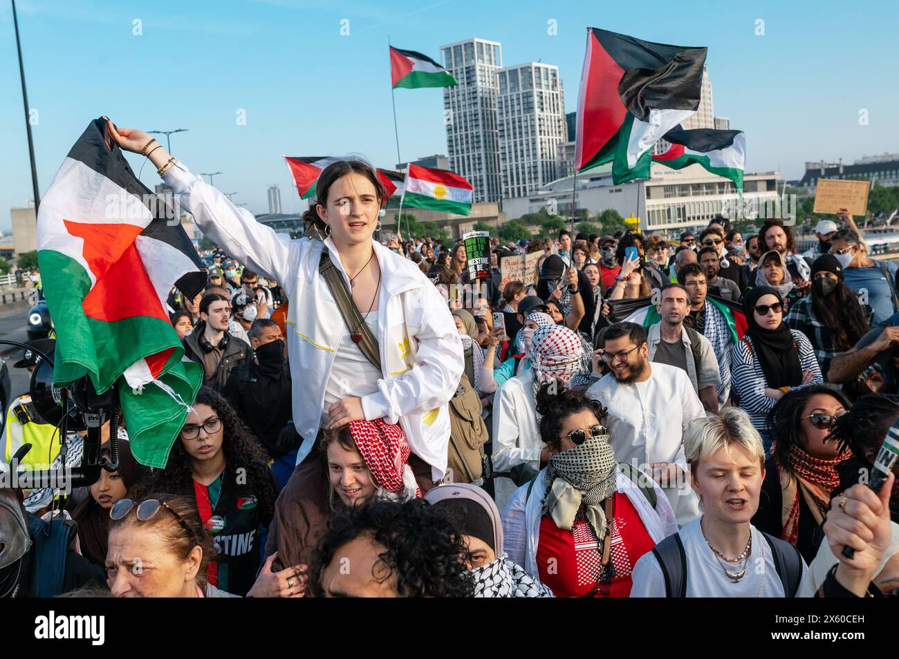 London, UK. 11 May 2024. Pro-Palestine protesters from Youth Demand and ...