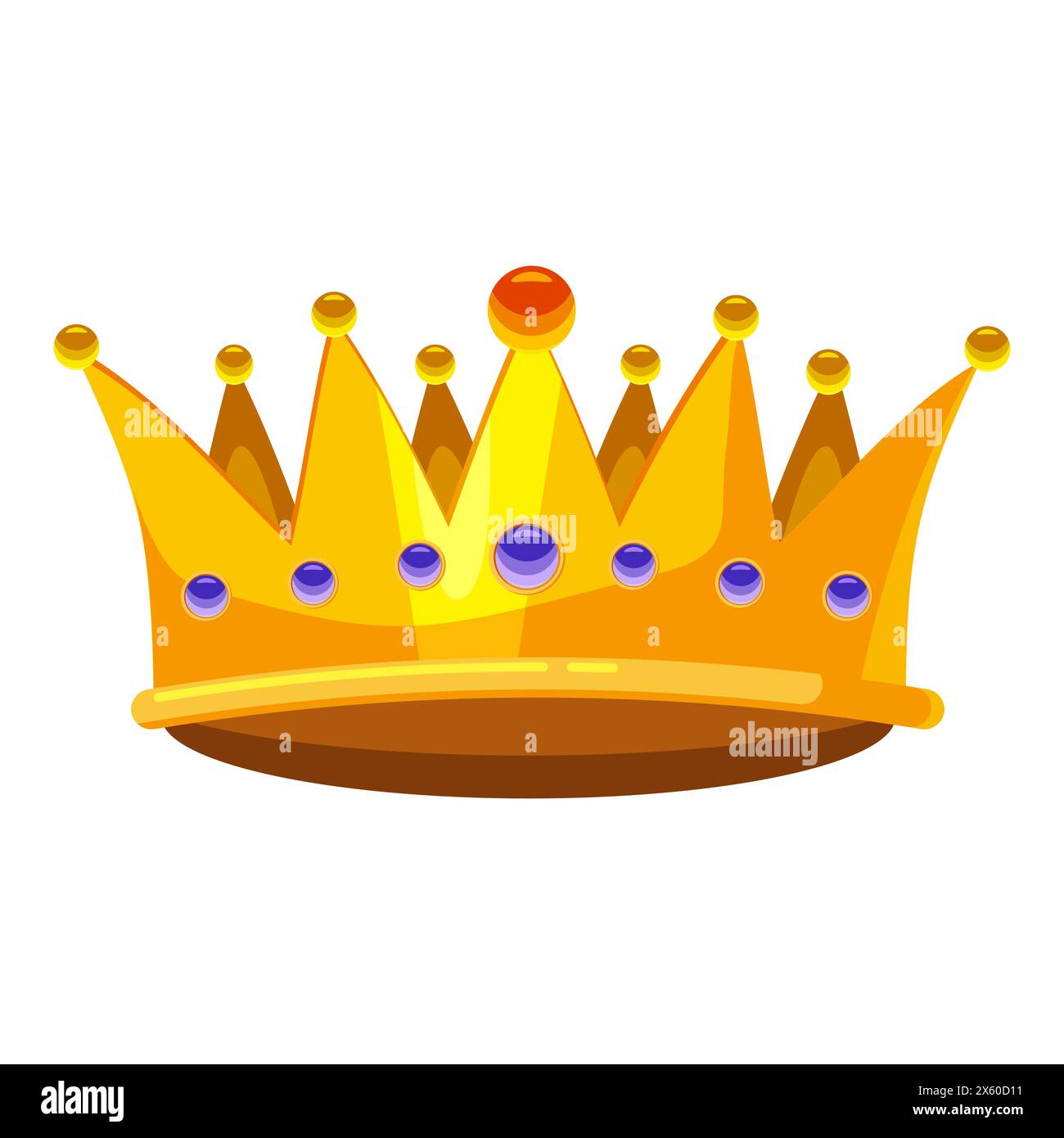 Crown cartoon golden royal jewelry of king queen, princess Stock Vector ...