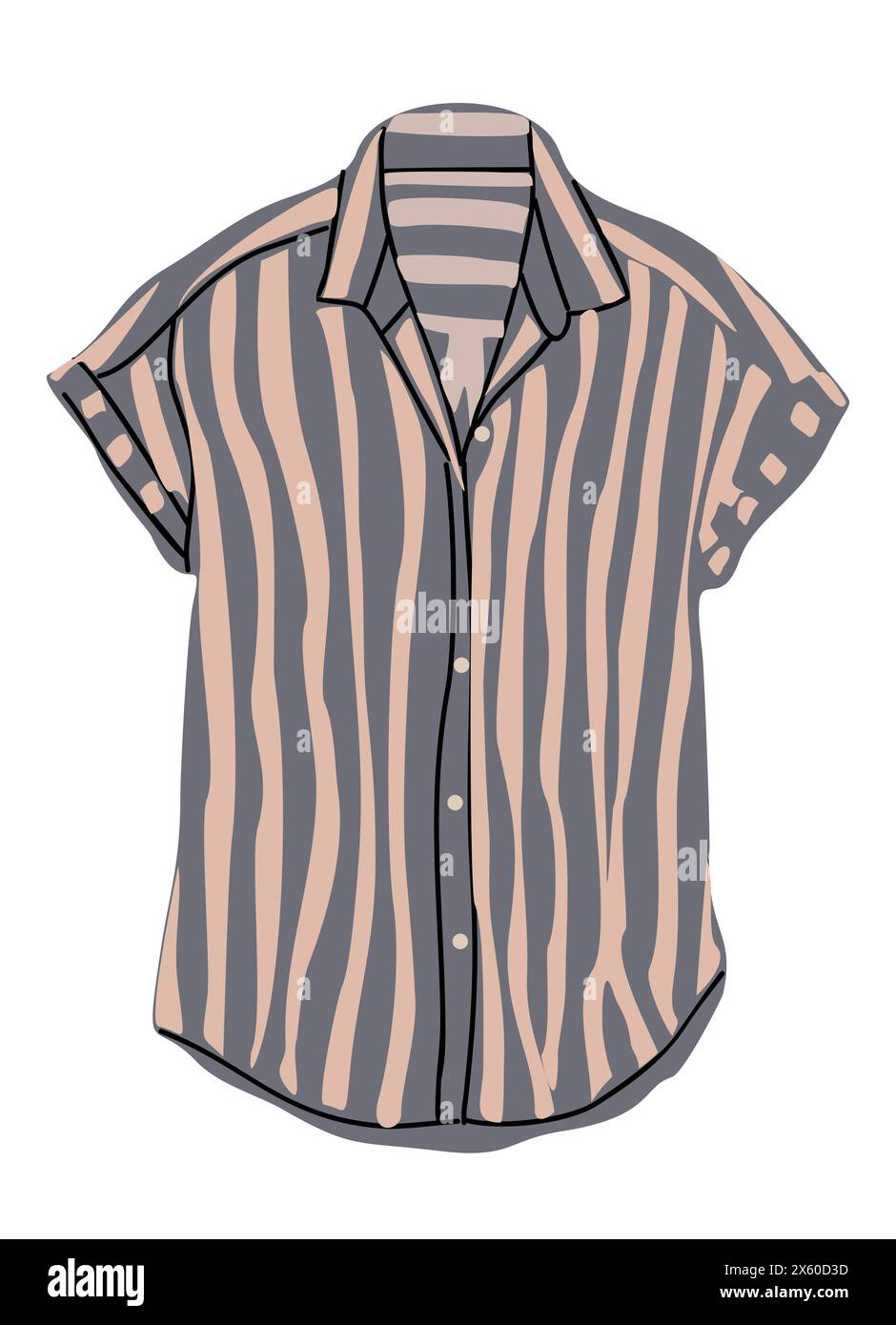 Black striped collar shirt Stock Vector Images - Alamy