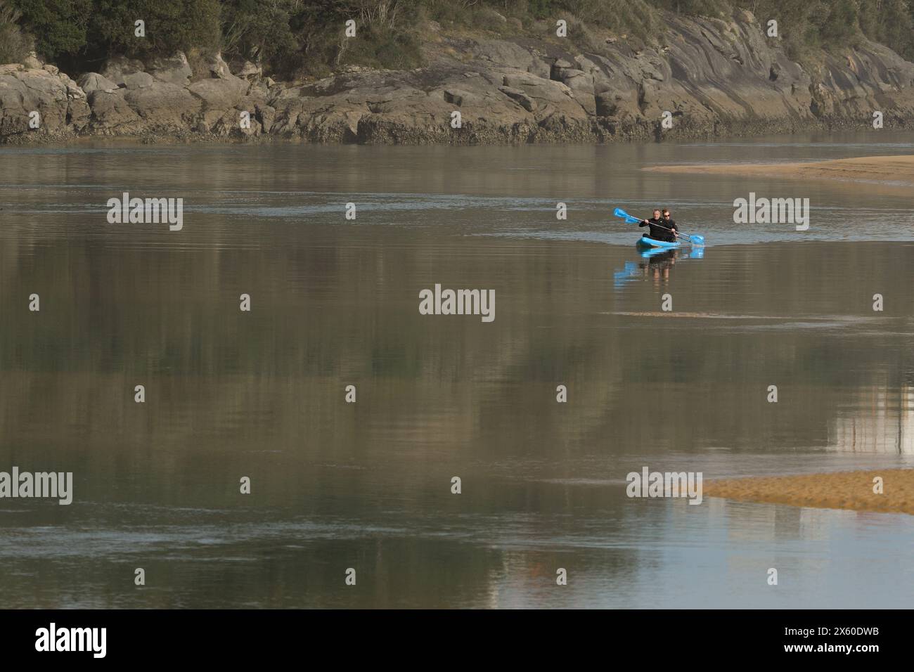 People canoeing in the Ajo estuary Stock Photo - Alamy