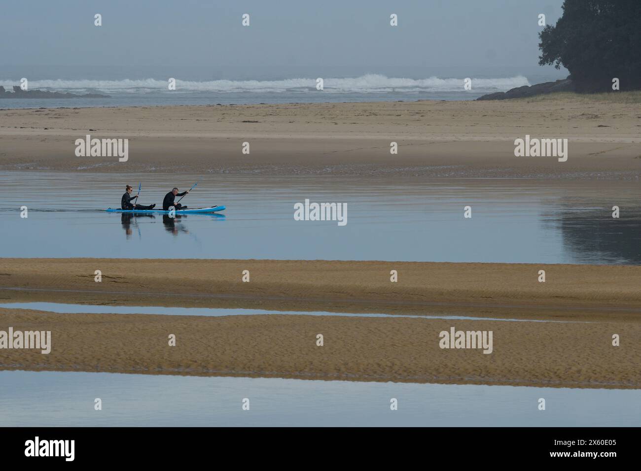 People canoeing in the Ajo estuary Stock Photo - Alamy