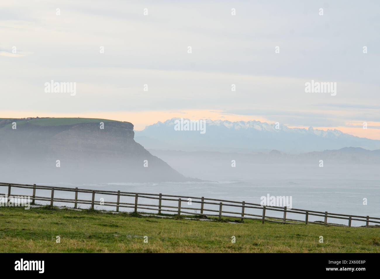 Ajoi coastal cliffs among the fog Stock Photo - Alamy
