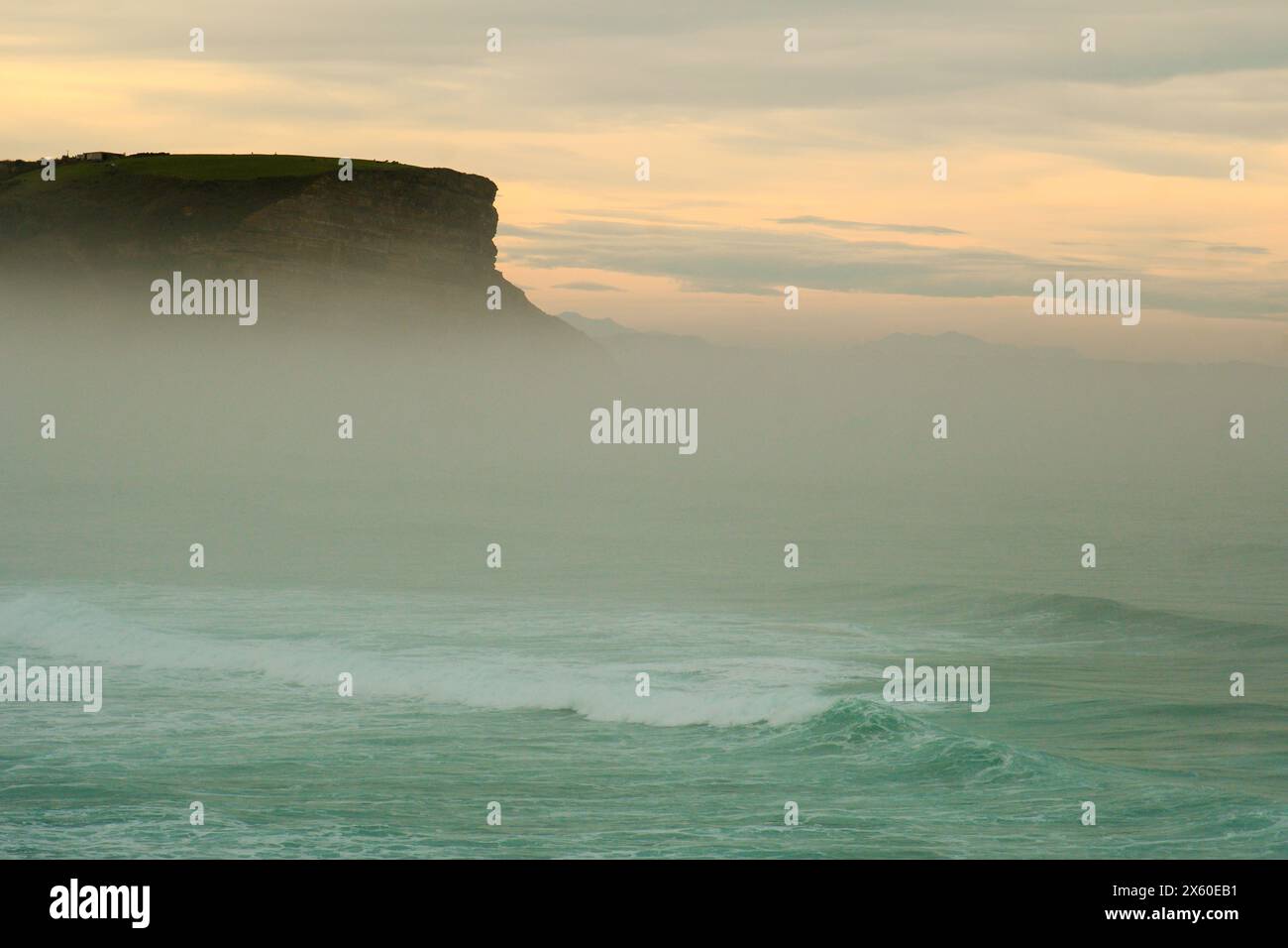 Ajoi coastal cliffs among the fog Stock Photo - Alamy