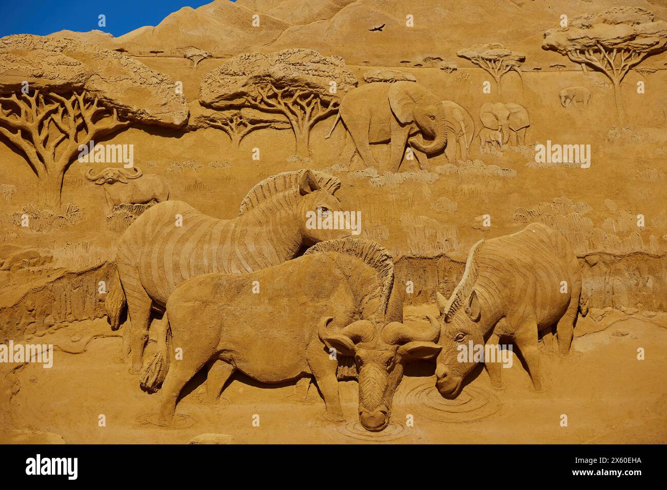 Sondervig, Denmark, May 11,2024: International Sand Sculpture Festival ...