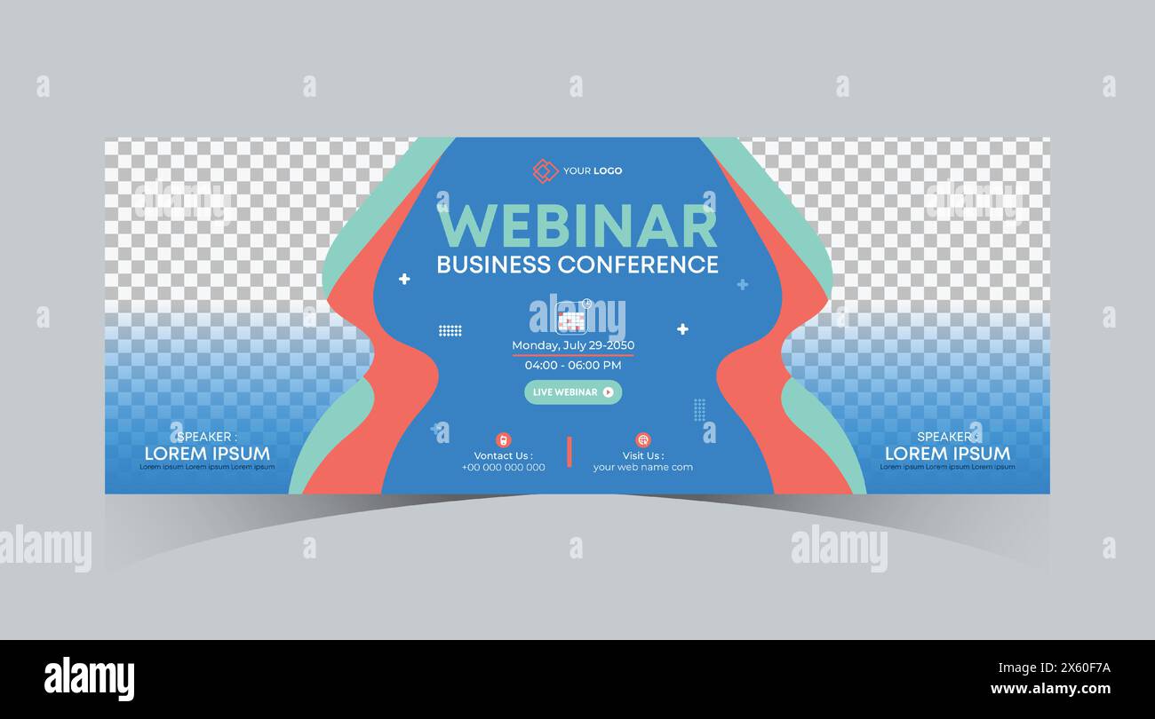 Webinar business online course web banner Dark navy blue, Green, Orange ...