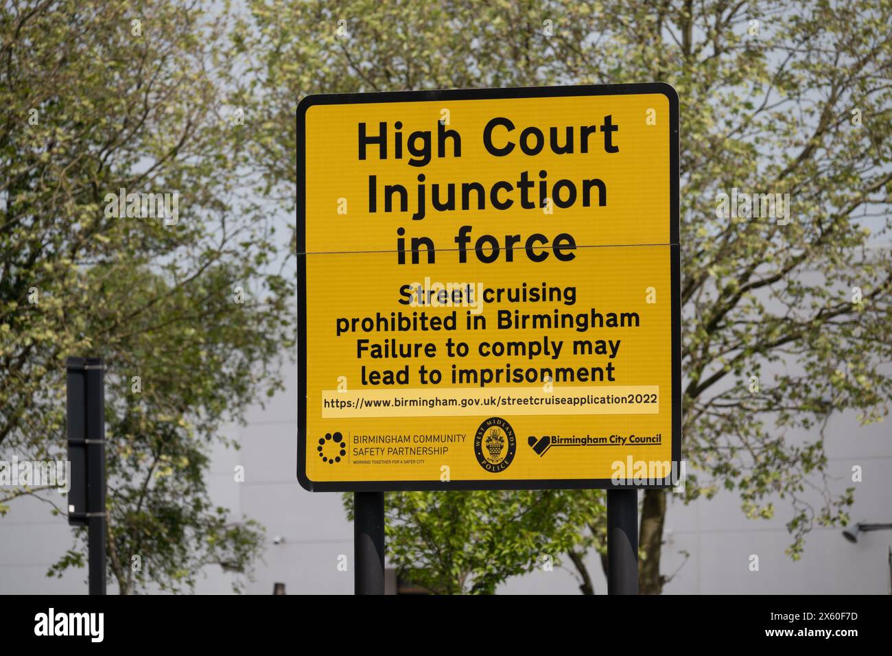 Street cruisding prohibited sign, Birmingham, West Midlands, England ...