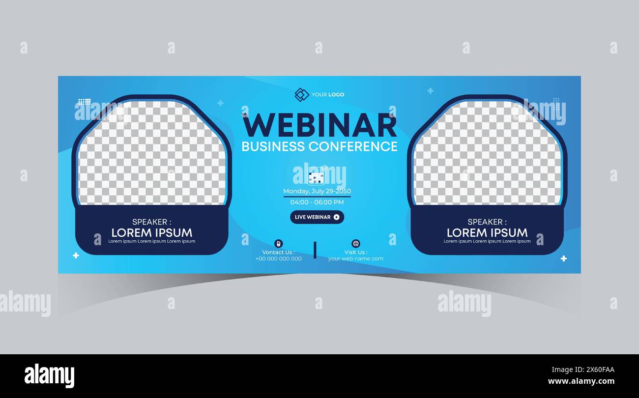 Webinar business online course web banner Dark navy blue, Green, Orange ...