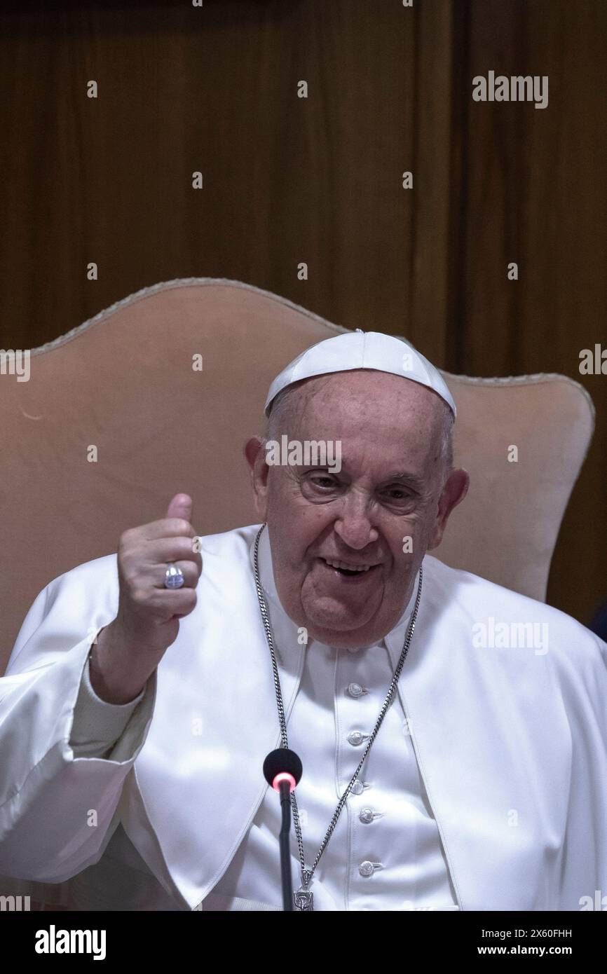 Vatican City, Vatican, 11 May 2024. Pope Francis meets with children of ...