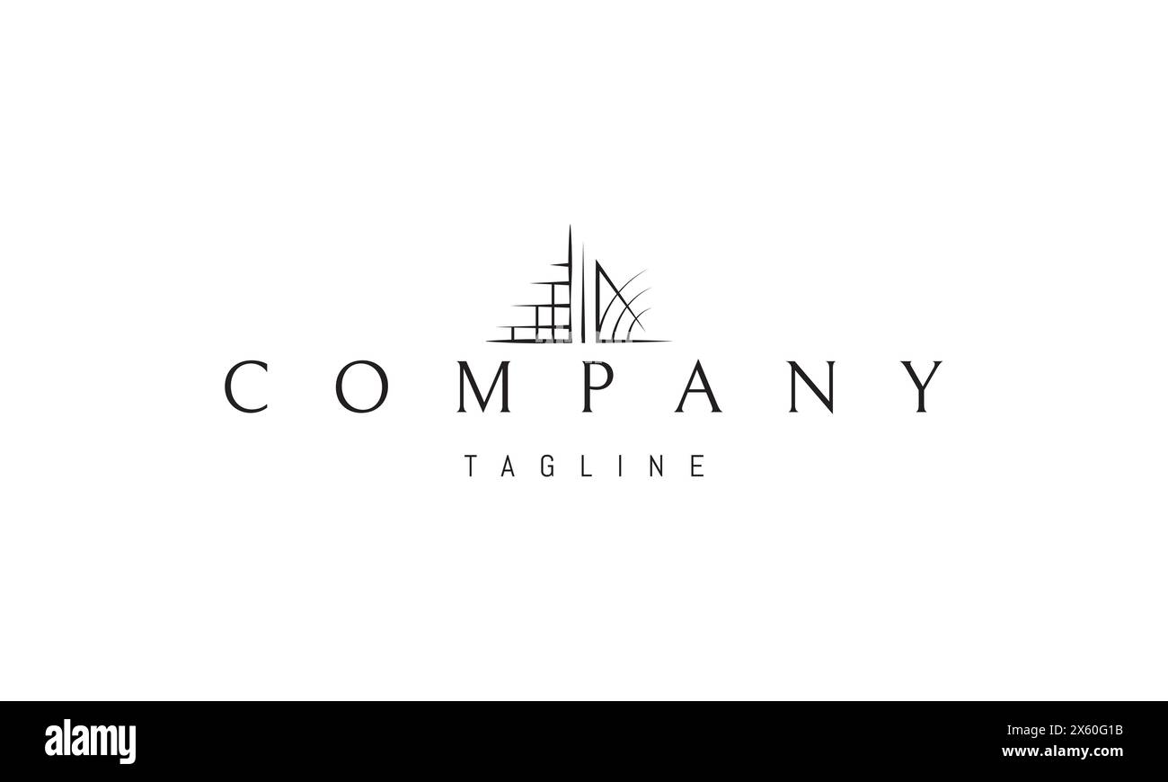 Vector logo with an abstract image of a modern seaside hotel Stock ...