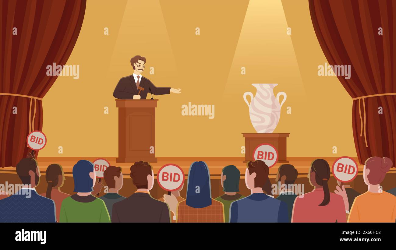 Cartoon auctioneer hi-res stock photography and images - Alamy