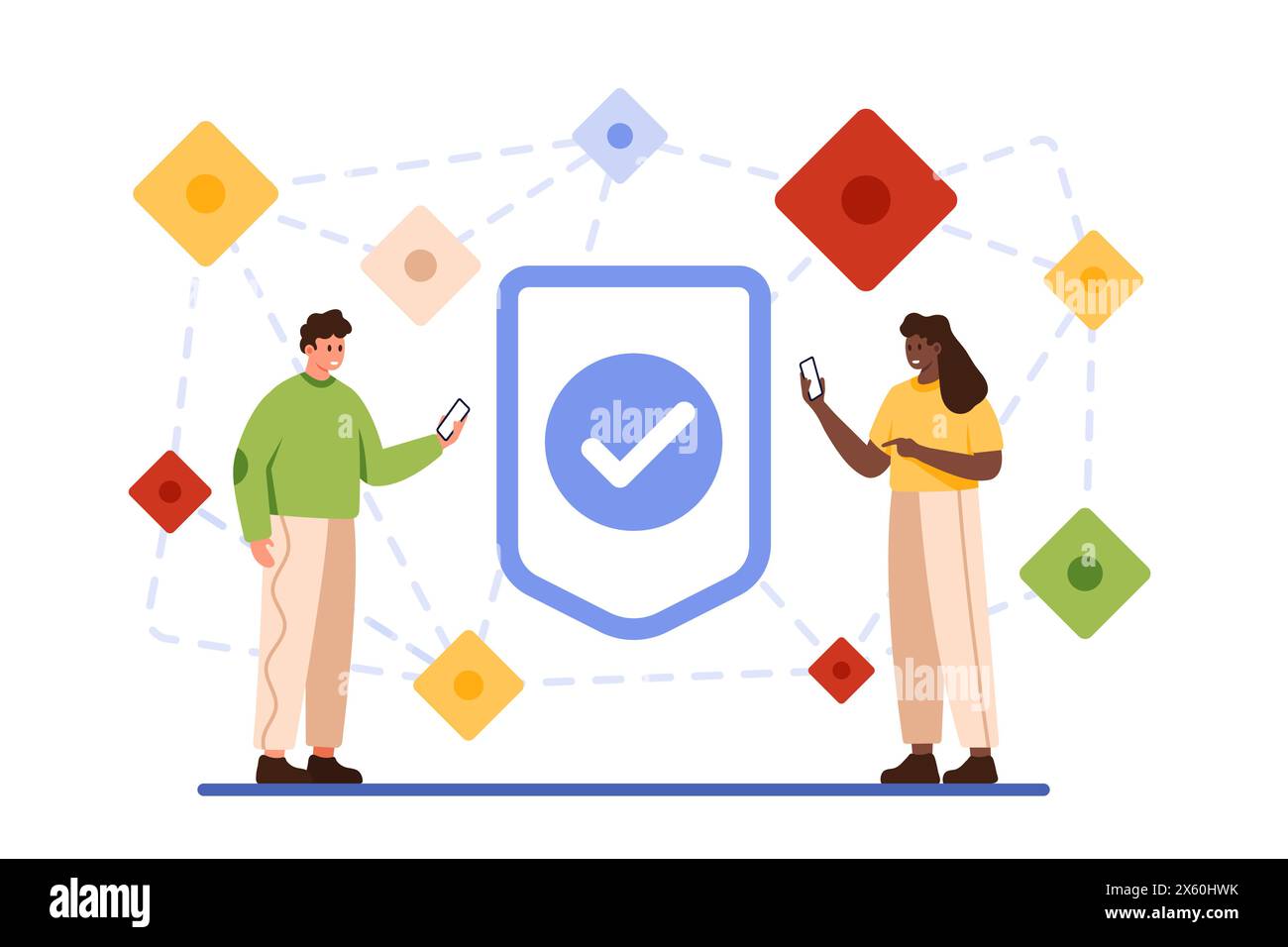 Decentralized Mobile Application Peer To Peer Network Connection Blockchain Technology Tiny