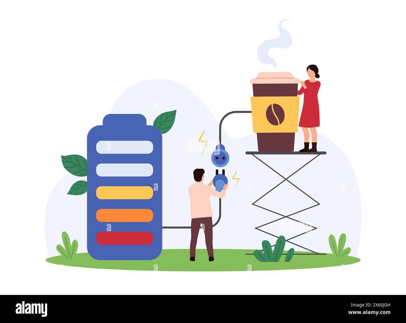 Boost energy with morning cup of coffee, creative power station for ...