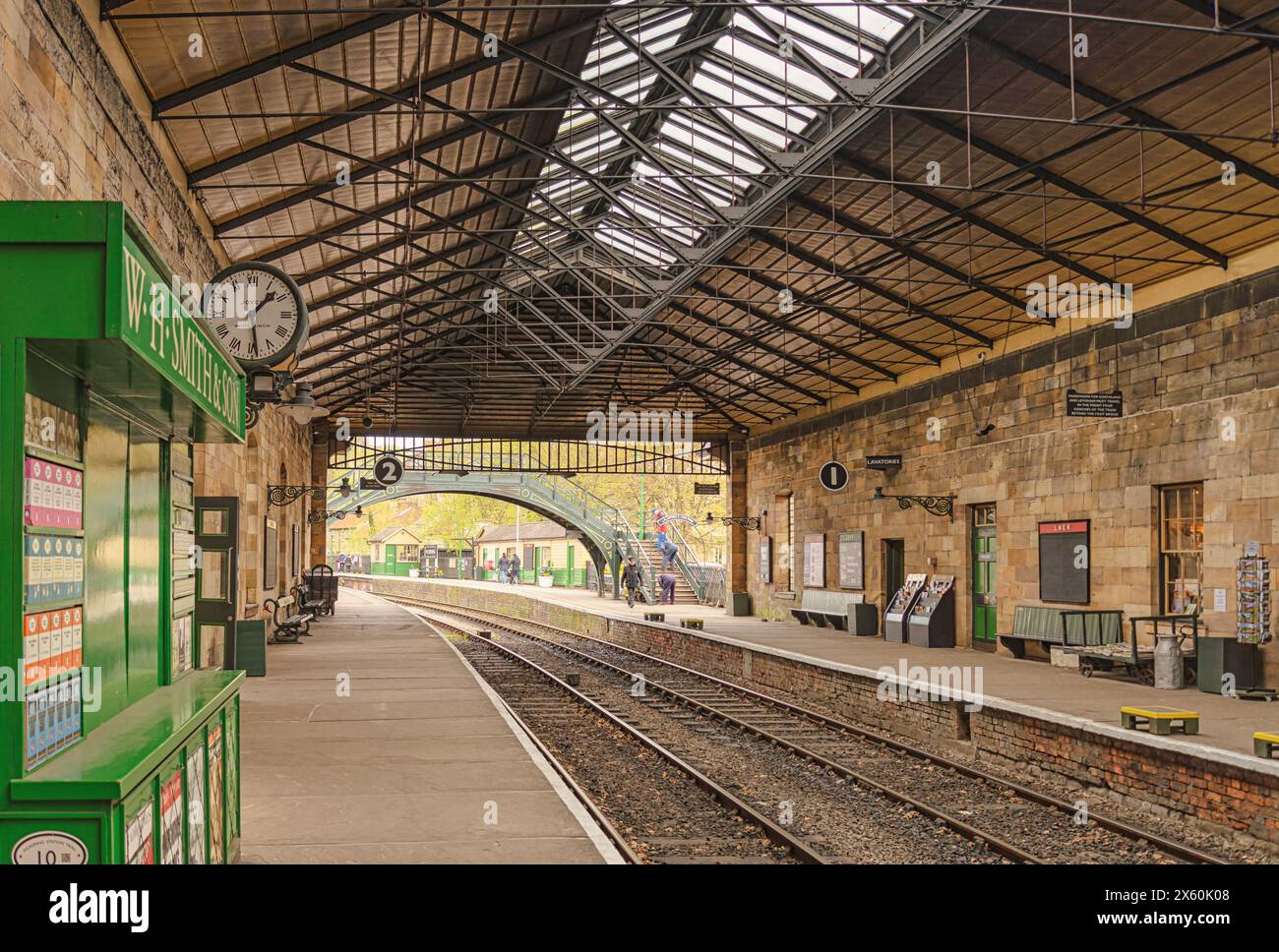 Interior of a 1930’s themed railway station at Pickering in North ...