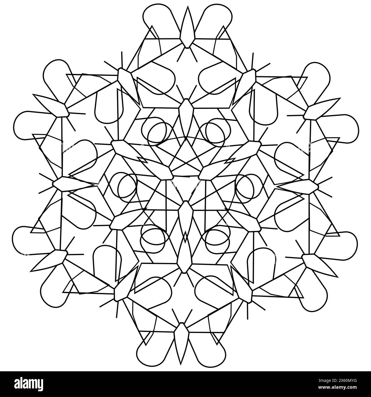 Ornament in black color from geometric figures of butterflies in ...