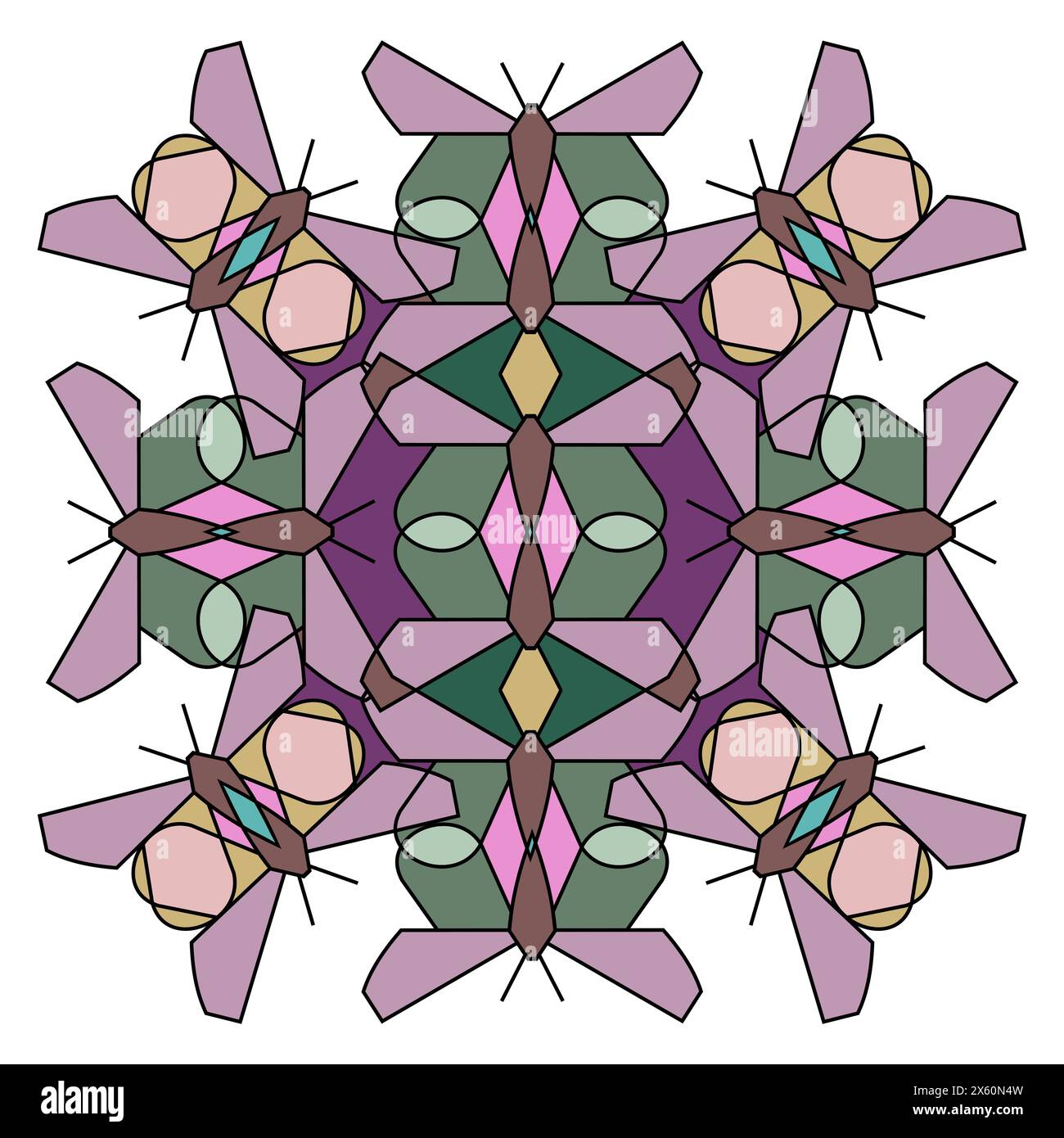 Ornament of geometric figures of butterflies in combinatorics style ...