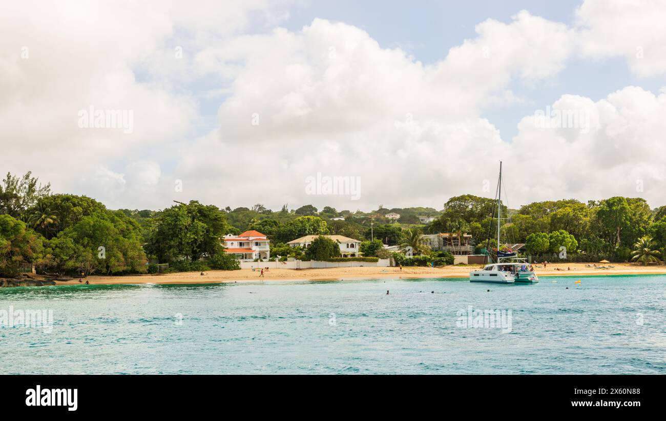 Barbados Island's Sandy Paradise Beach, Caribbean Island Stock Photo ...
