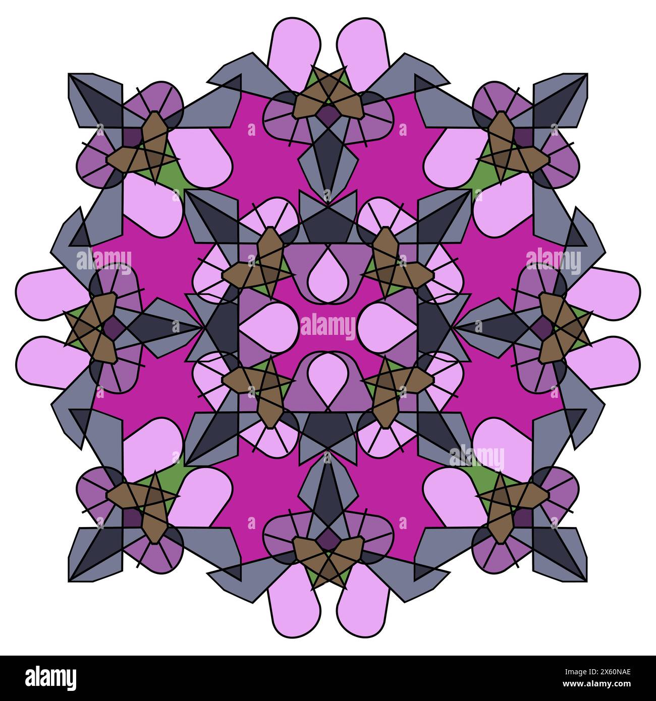 Ornament of geometric figures of butterflies in combinatorics style in ...