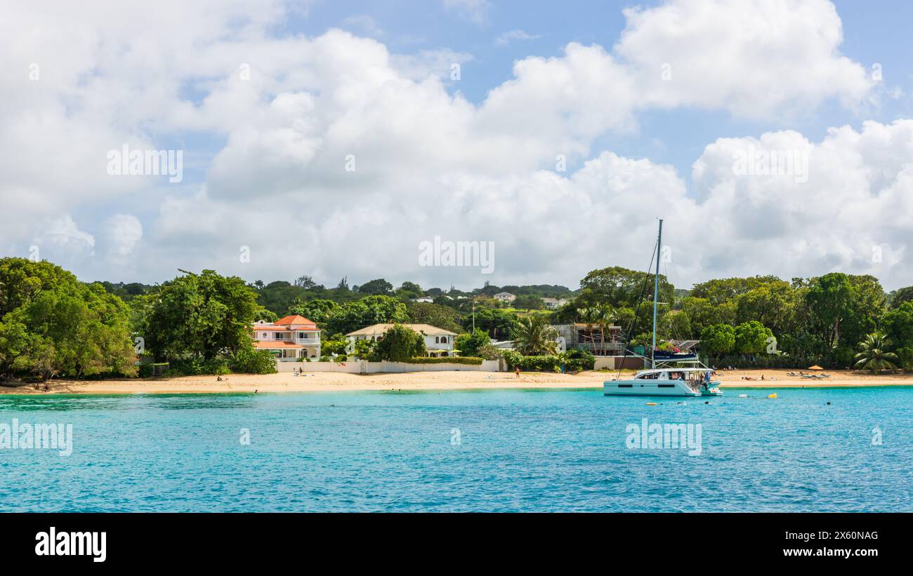 Barbados Island's Sandy Paradise Beach, Caribbean Island Stock Photo ...