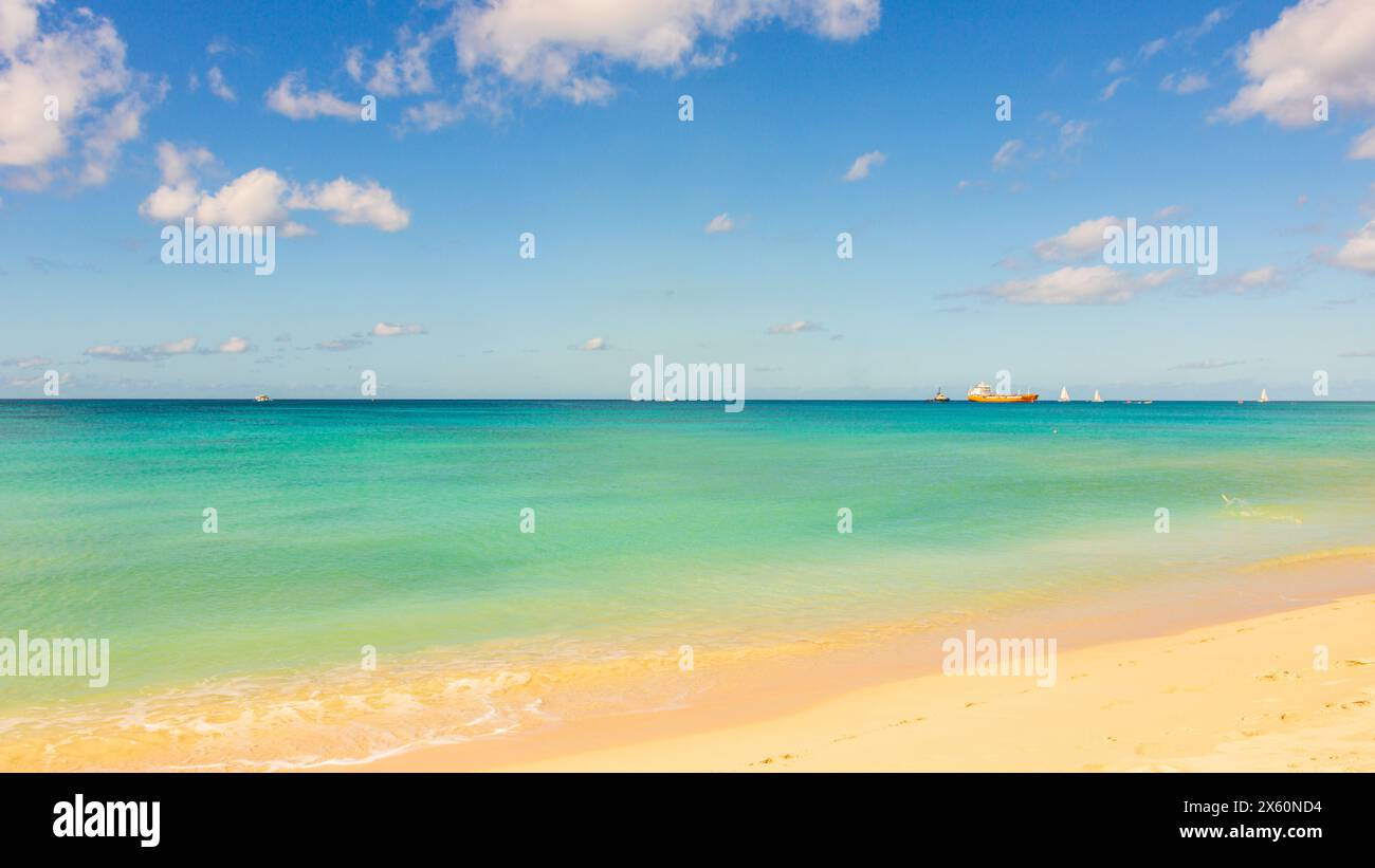 Barbados Island's Sandy Paradise Beach, Caribbean Island Stock Photo ...