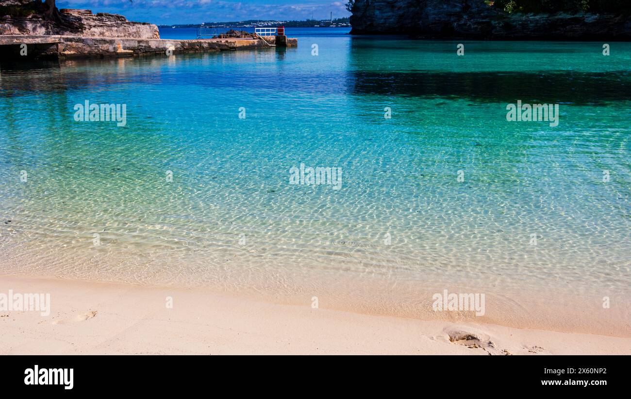 Horseshoe Bay Beach and Deep Bay Beach in Hamilton, Bermuda Stock Photo ...