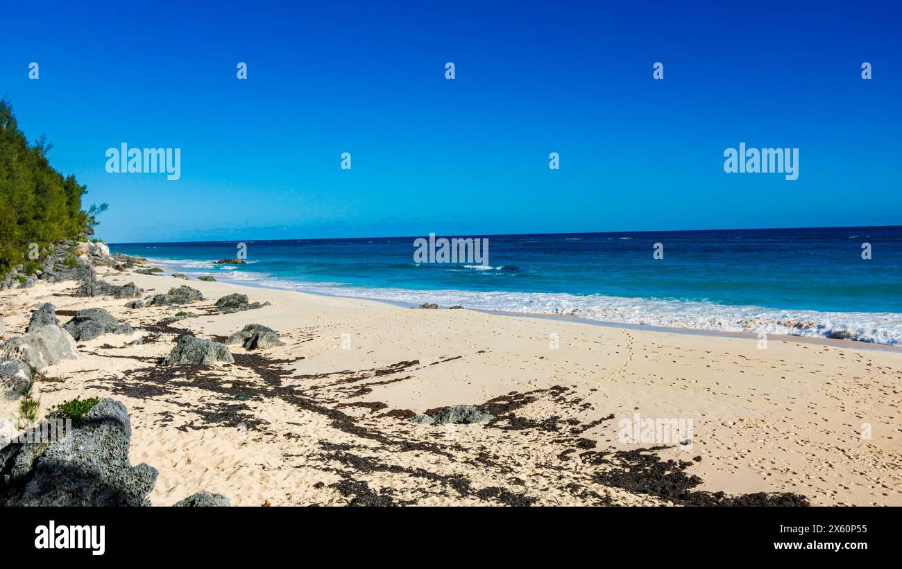 Horseshoe Bay Beach and Deep Bay Beach in Hamilton, Bermuda Stock Photo ...